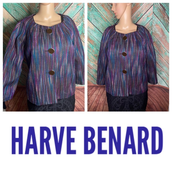 Harve Benard | Jackets & Coats | Harve Benard Purple Blue Tweed Vintage ...